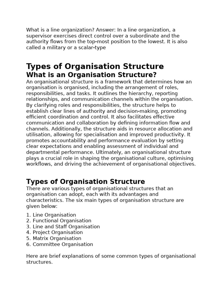 Types of organizational structures | PDF | Organizational Structure ...