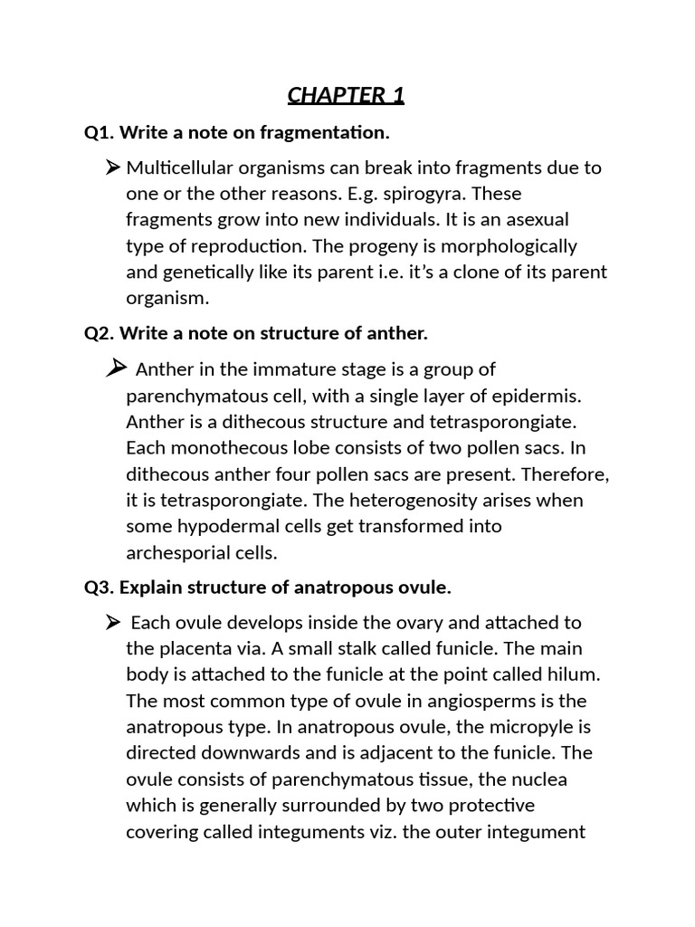 Asexual Reproduction and Plant Structures | PDF