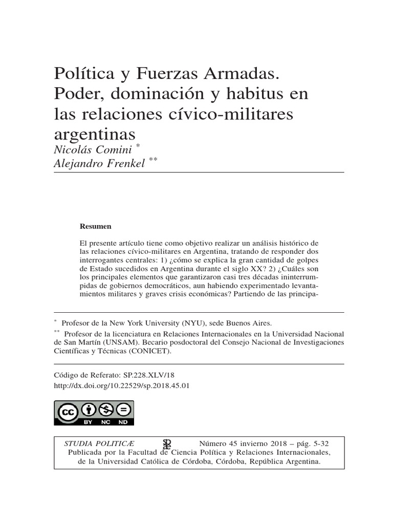 Poli Tica y Fuerzas Armadas Poder Domina | PDF | Estado (política) | Democracia