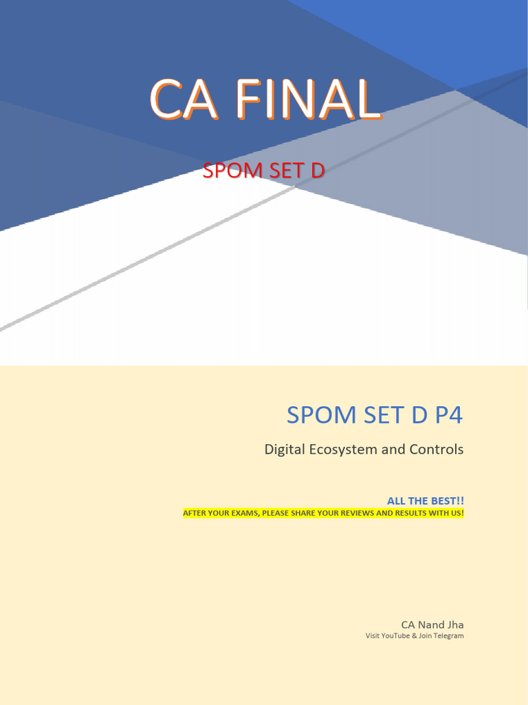 SPOM SET D P4 Digital Ecosystem and Controls | PDF | Software ...
