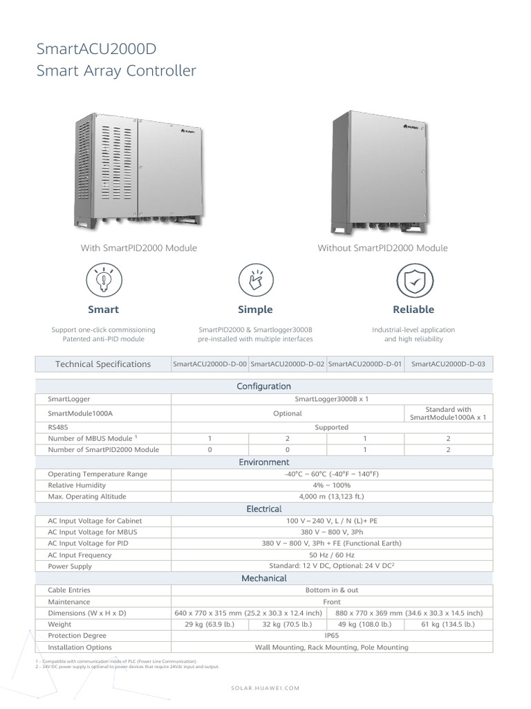 SmartACU2000D Datasheet Overview | PDF | Power Supply | Alternating Current