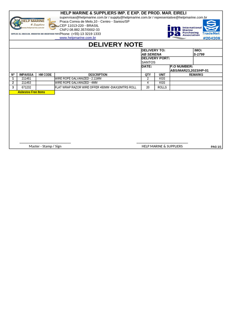 Delivery Note - Ab Serena - Abs_mar23.2023_hp-01 | PDF