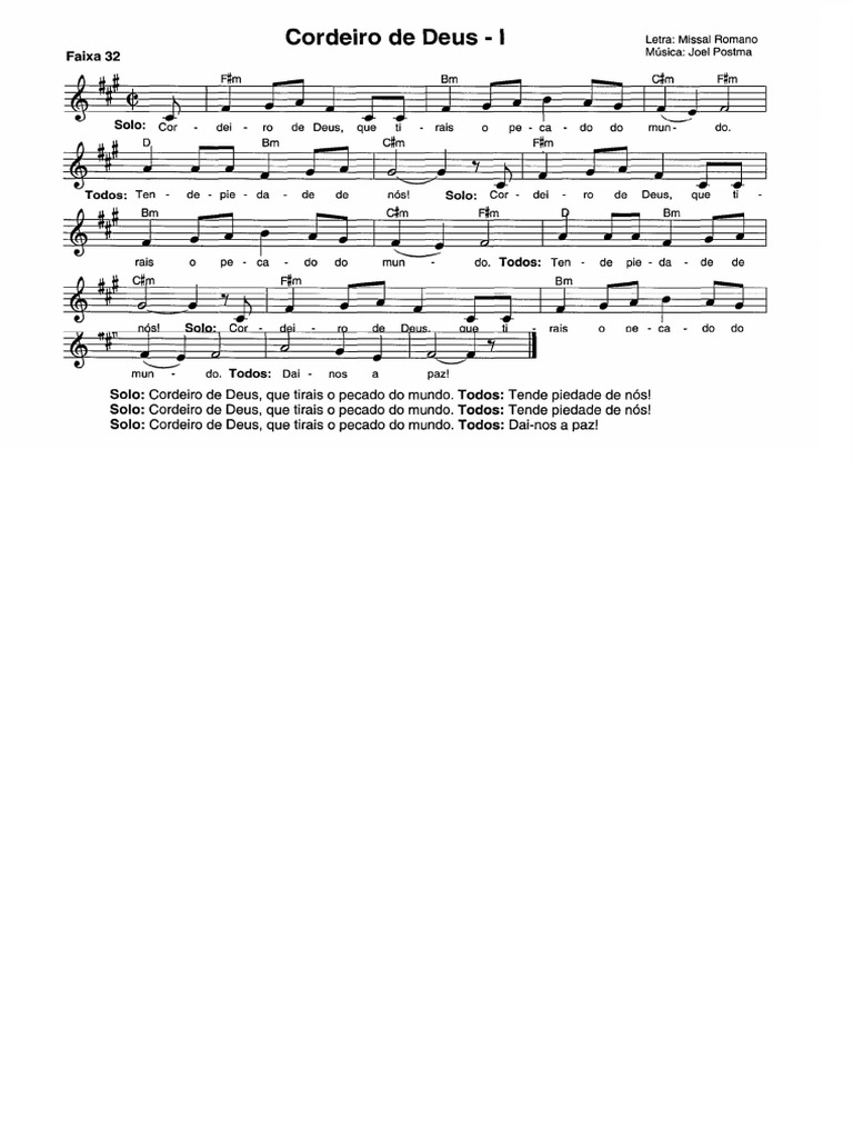 Cordeiro de Deus - Frei Joel Postma | PDF