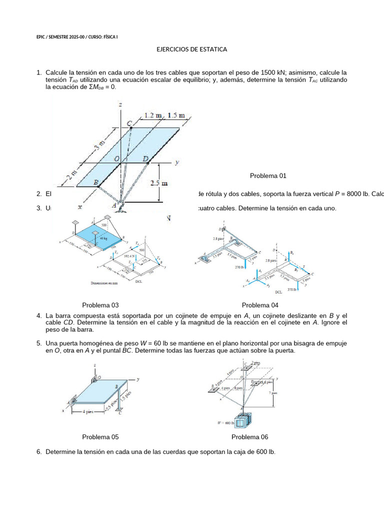 PRACTICA 02 - FISICA I - ESTATICA | PDF