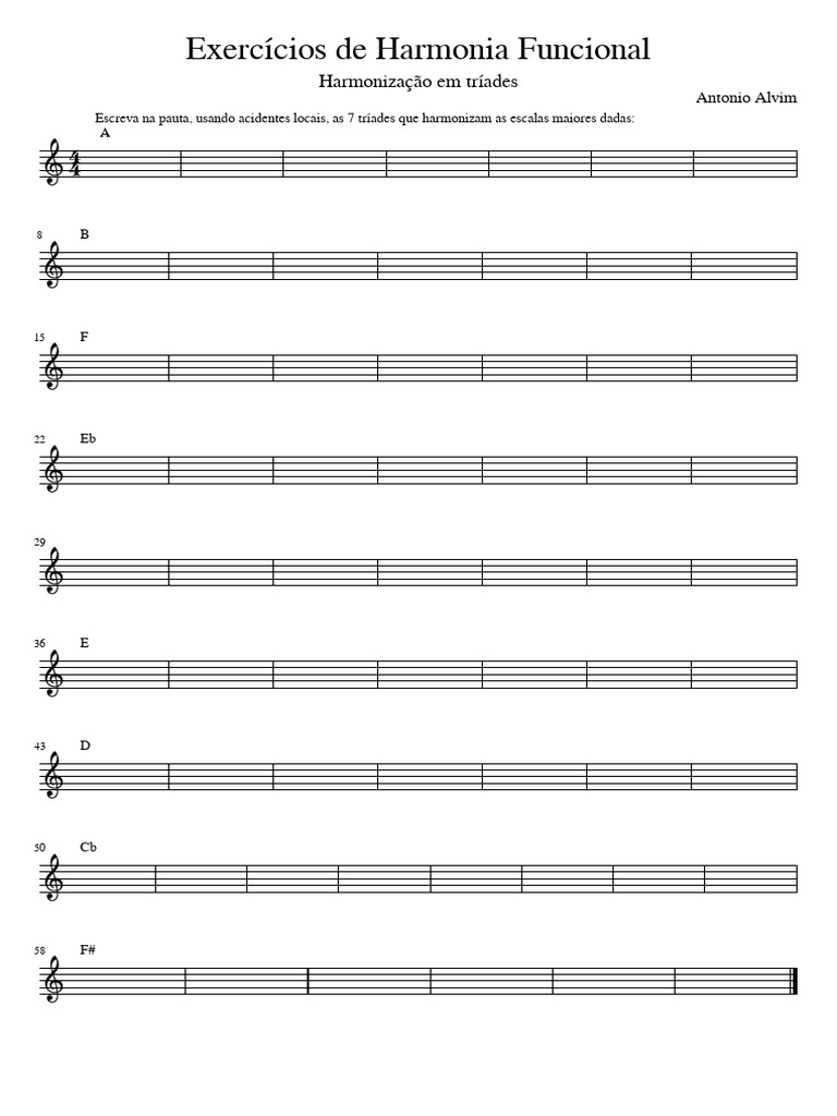 Exercícios de Harmonia Funcional | PDF