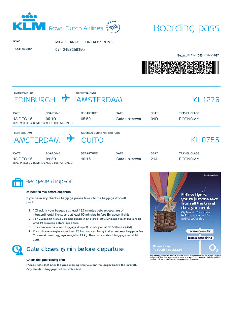 KLM Flight Check-In and Baggage Info | PDF