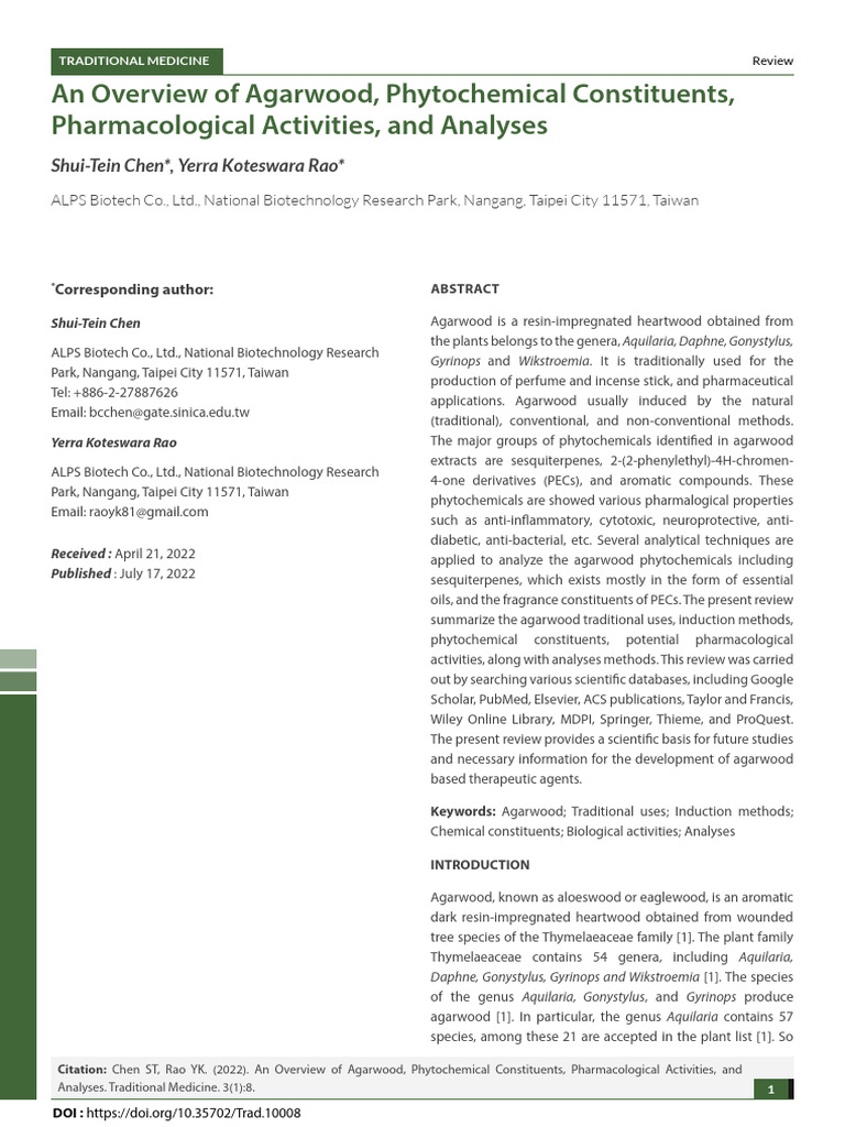 an-overview-of-agarwood-phytochemical-constituents-pharmacological-activities-and-analyses | PDF ...