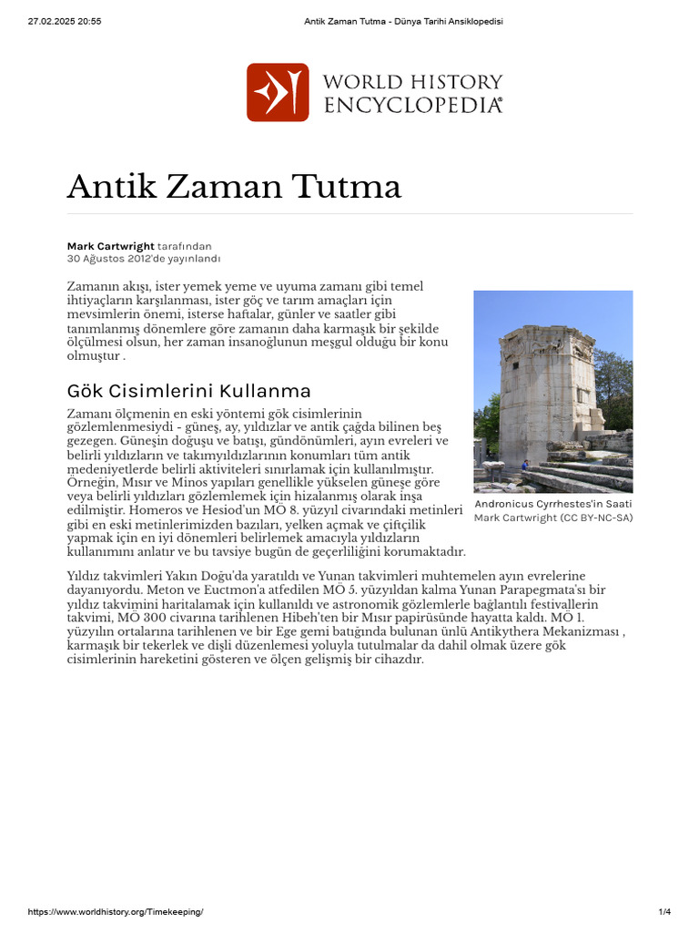 Antik Zaman Tutma - Dünya Tarihi Ansiklopedisi | PDF