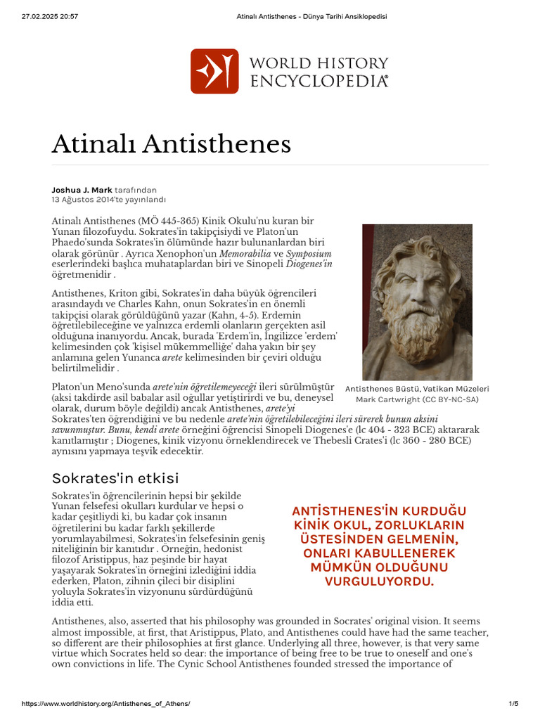 Atinalı Antisthenes - Dünya Tarihi Ansiklopedisi | PDF | Classical ...