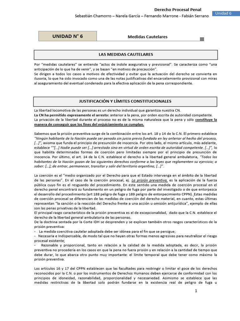 Procesal Penal - Unidad 8 Leiva | PDF | Mandato | Castigos