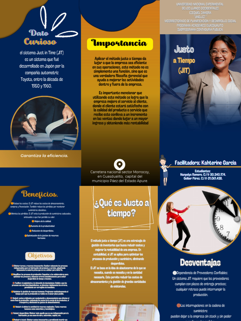 Triptico Justo A Tiempo (JIT) . | PDF | Lean Manufacturing | Calidad (comercial)
