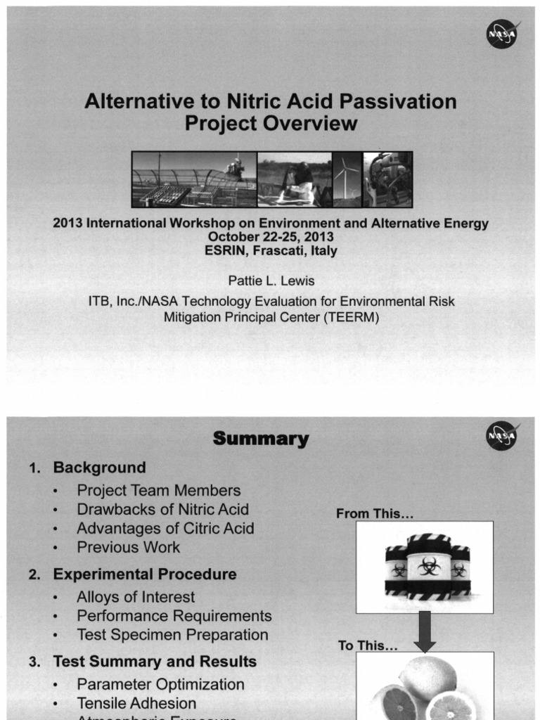 Alternative To Nitric Acid Passivation | PDF | Stainless Steel | Corrosion