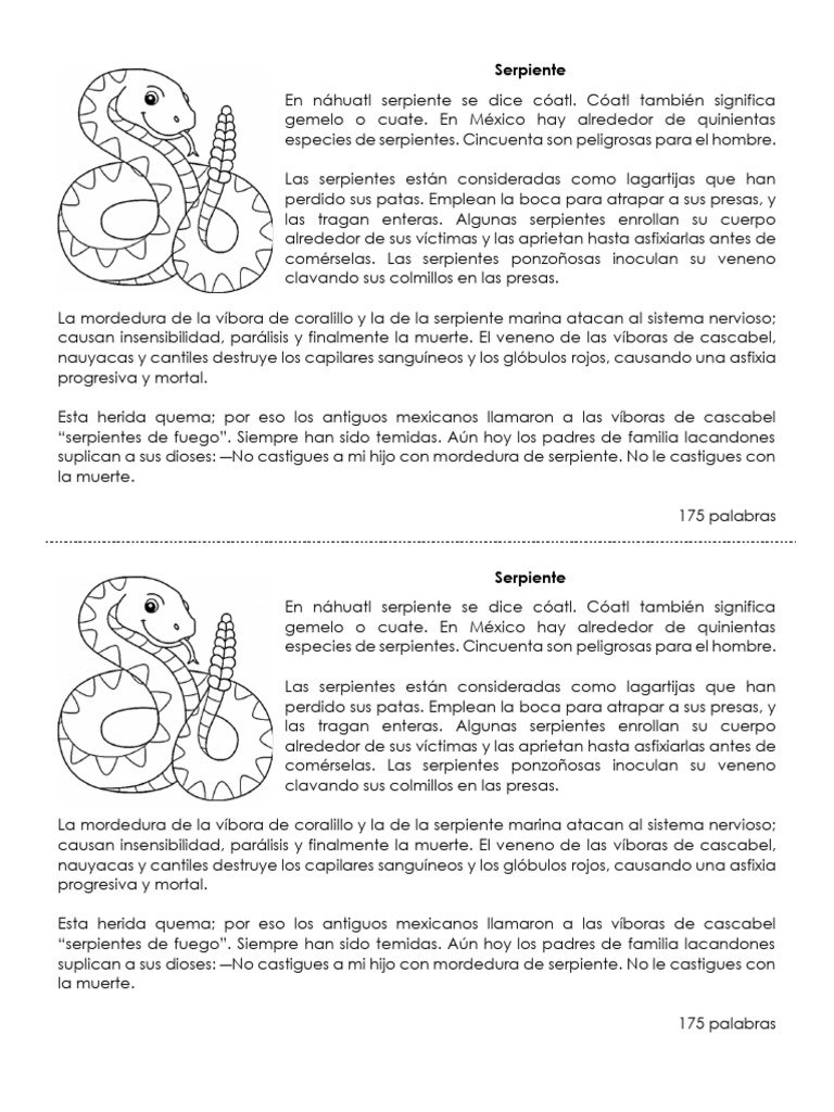 4° Serpientes | PDF | Serpiente | Serpientes venenosas