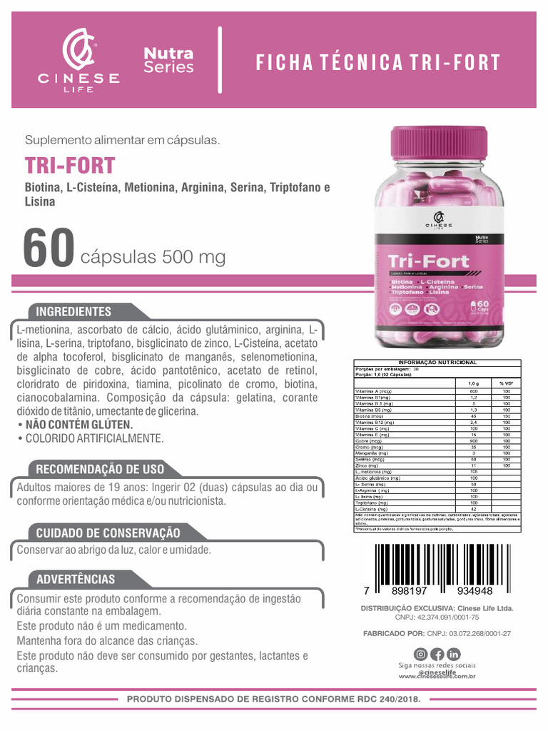 Ficha Tecnica - Tri Fort | PDF