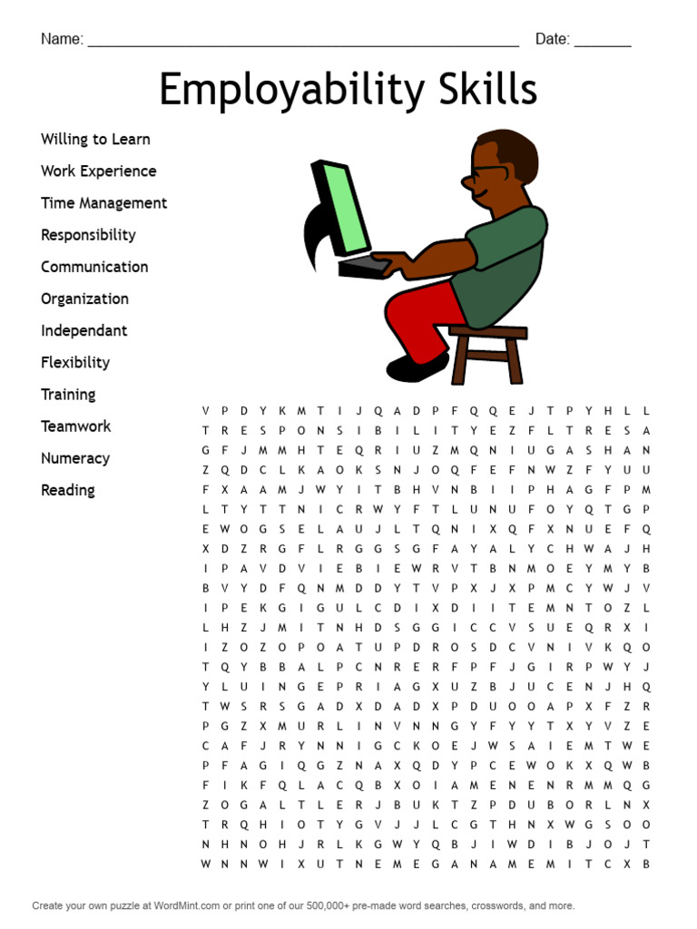 Employability Skills Puzzle Answers | PDF | Word Puzzles | Puzzles