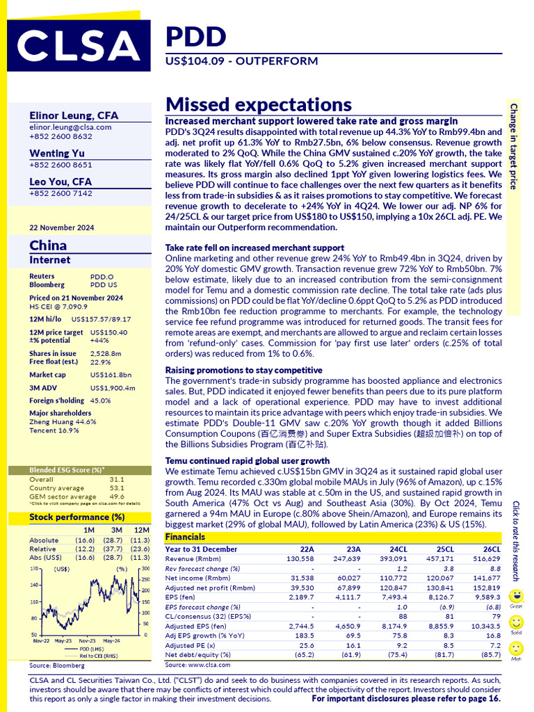 CLSA | PDF | Equity (Finance) | Accounting