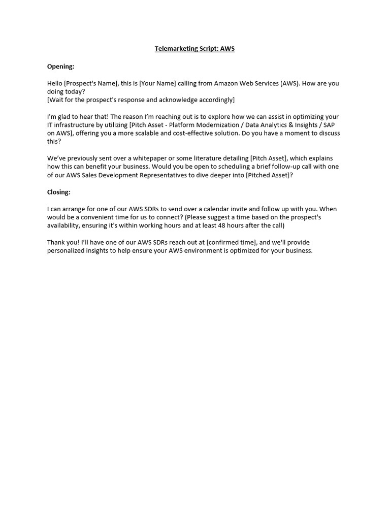 Telemarketing Script | PDF