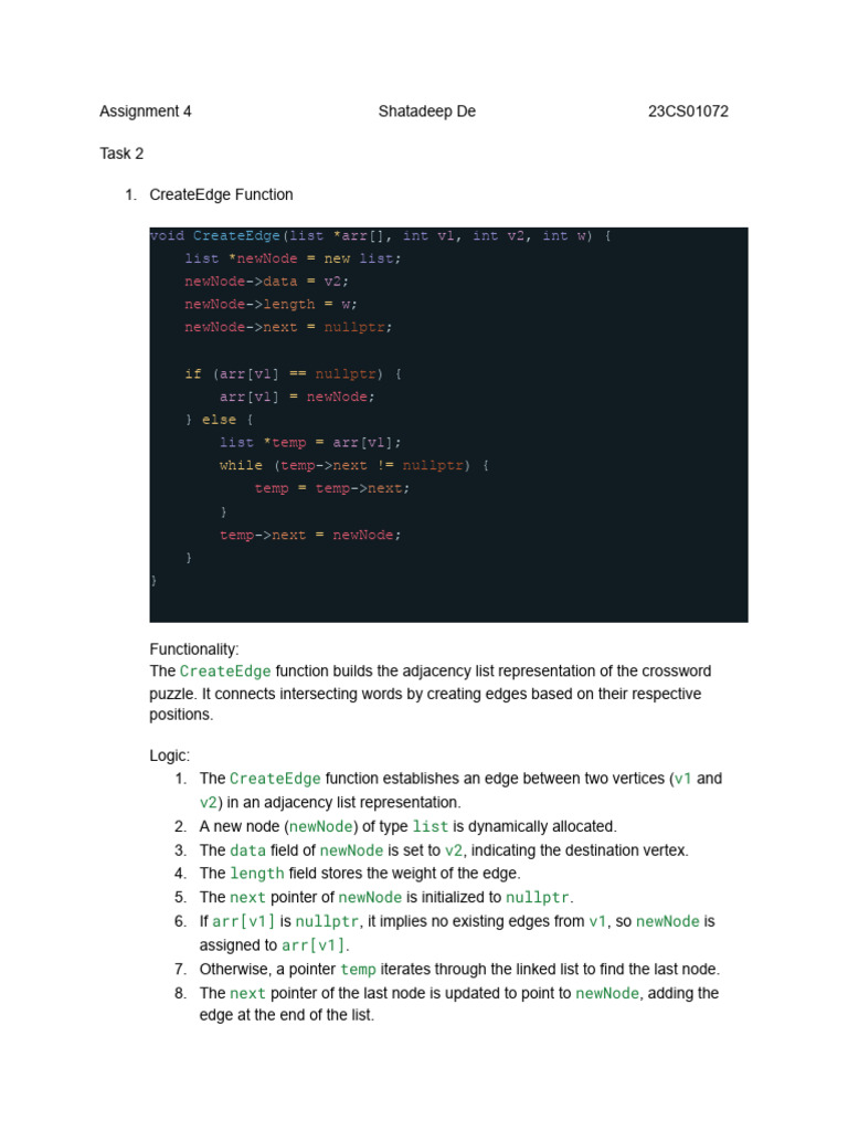Assignment 4 - 23cs01072 | PDF | Pointer (Computer Programming) | Vertex (Graph Theory)