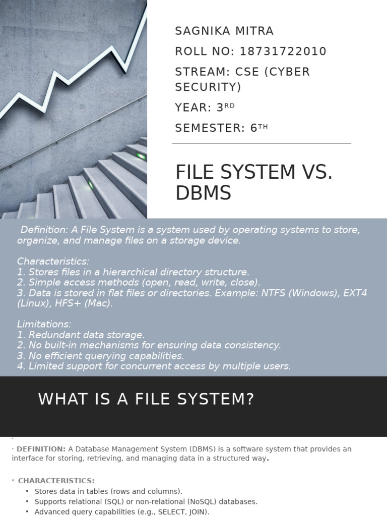 File System vs. DBMS: Key Differences | PDF | Databases | File System