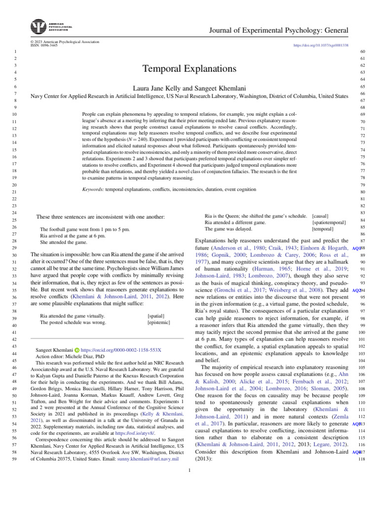 articuloPEC2025_temporal_explanations | PDF | Experiment | Causality