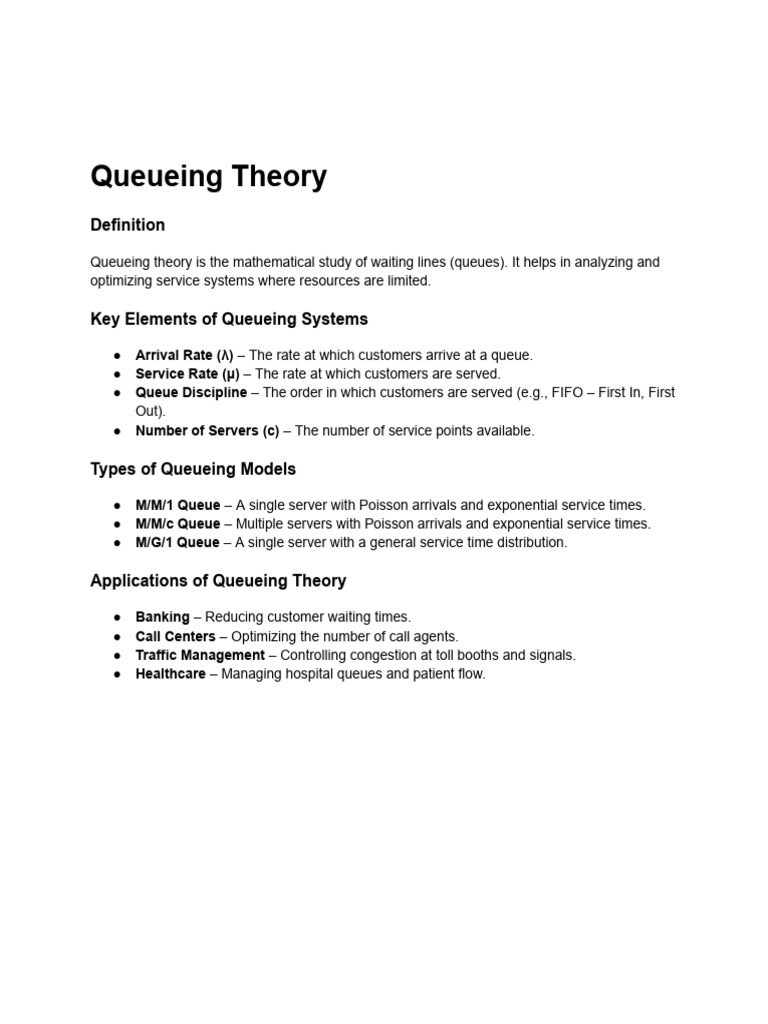 Queueing Theory | PDF