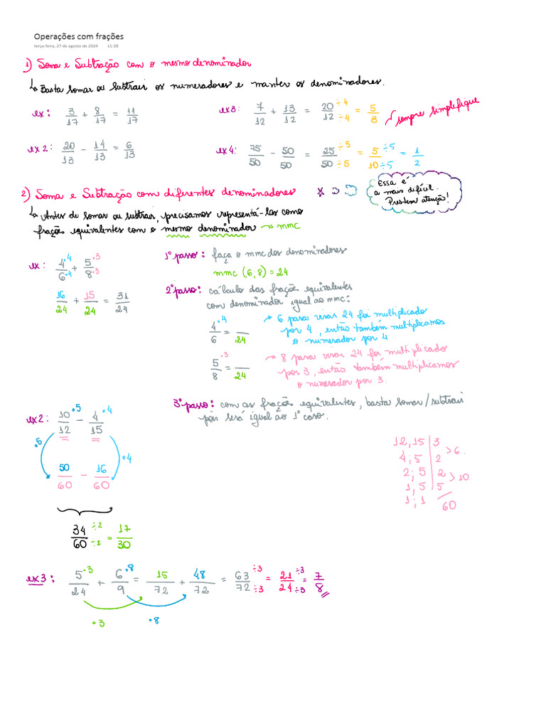 Operações Com Frações | PDF