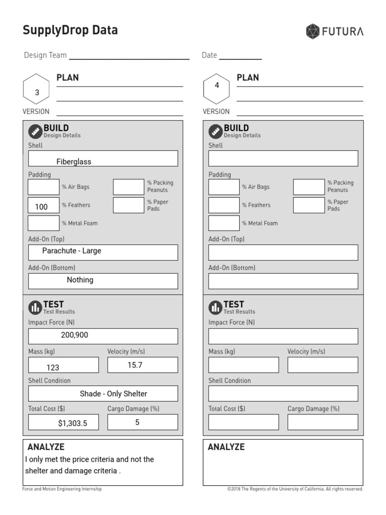 Kami Export - Diego Diaz - Futura Egg Drop Data Sheet 2 | PDF