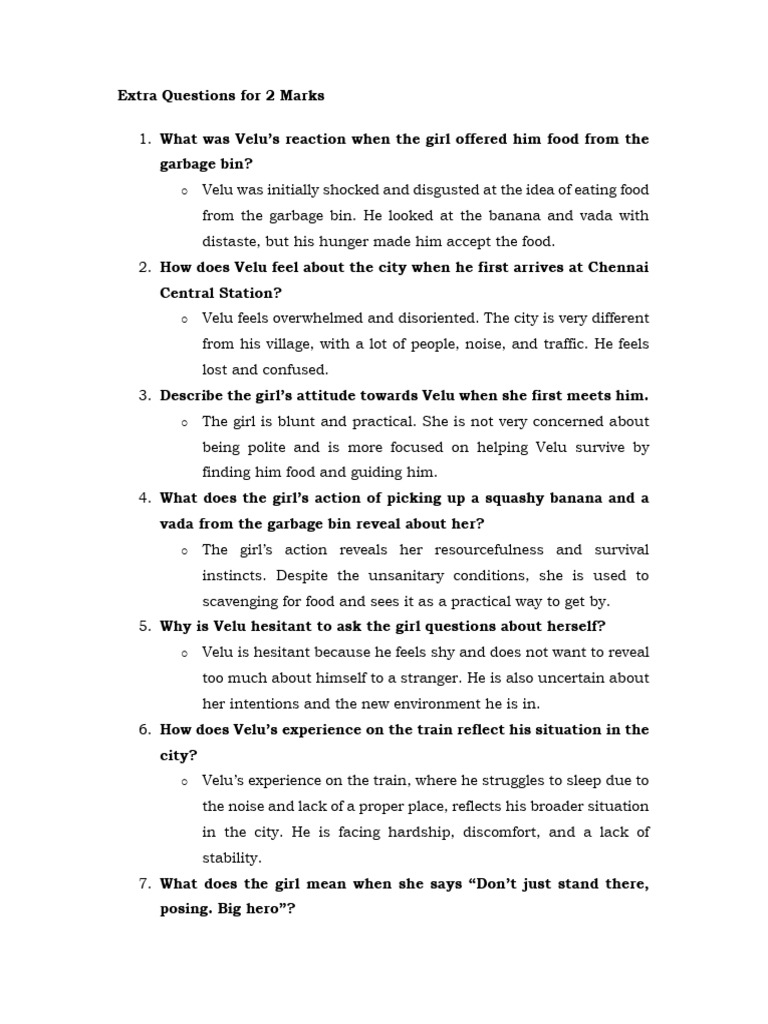 Children at Work - Extra Questions | PDF | Empathy | Social Justice