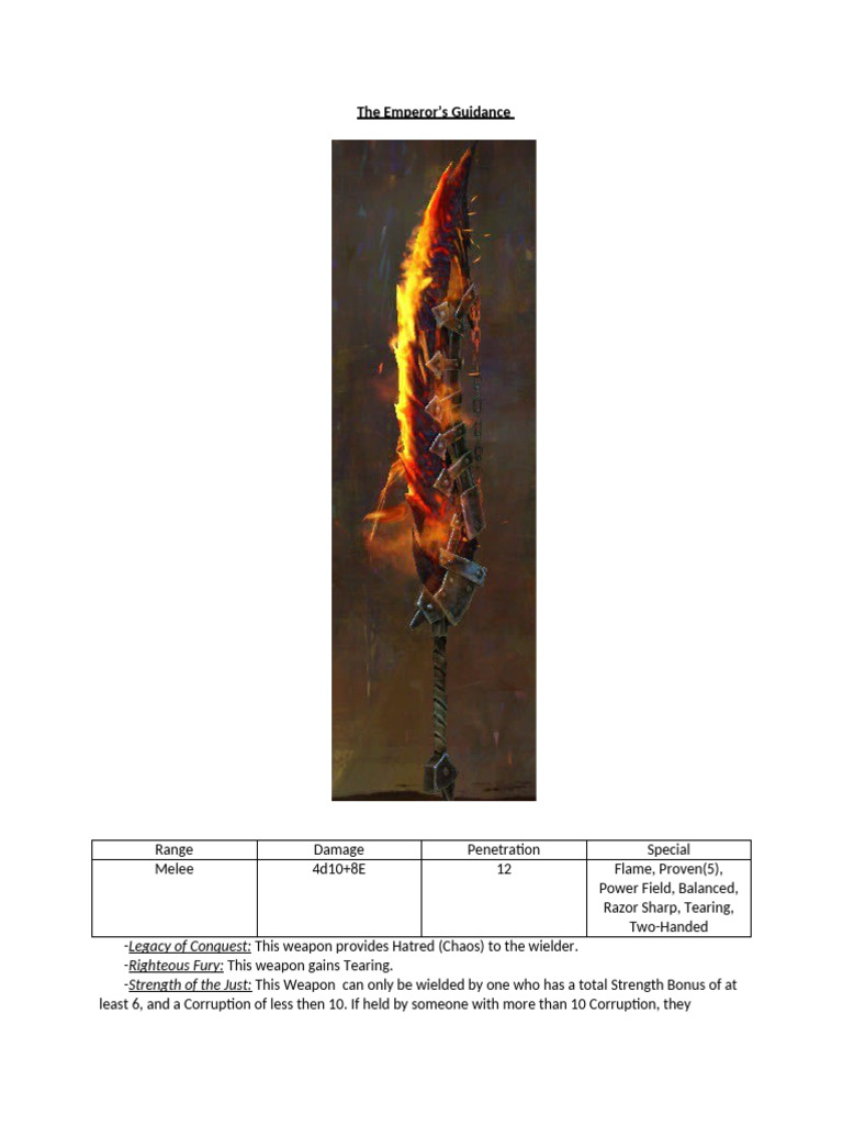 (2-Handed Sword) The Emperor Guidance | PDF