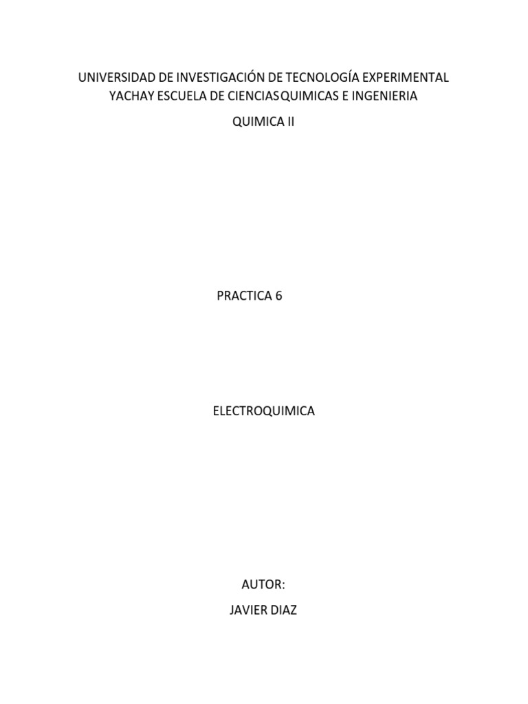 Practica 6 | PDF | Redox | Electroquímica