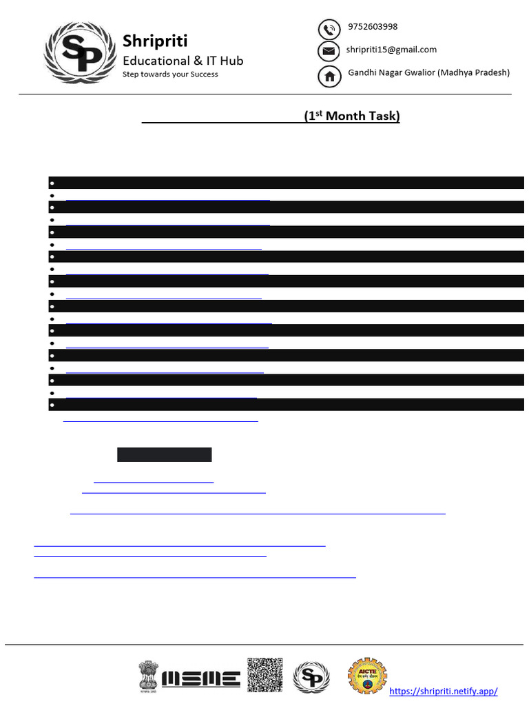 Cyber - Security 1 Month Tasksheet | PDF | Computer Security | Security