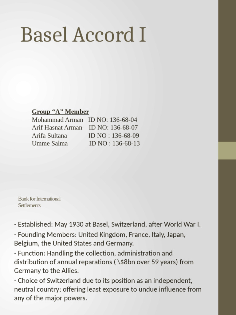 Basel Accord I | PDF | Banks | Central Banks