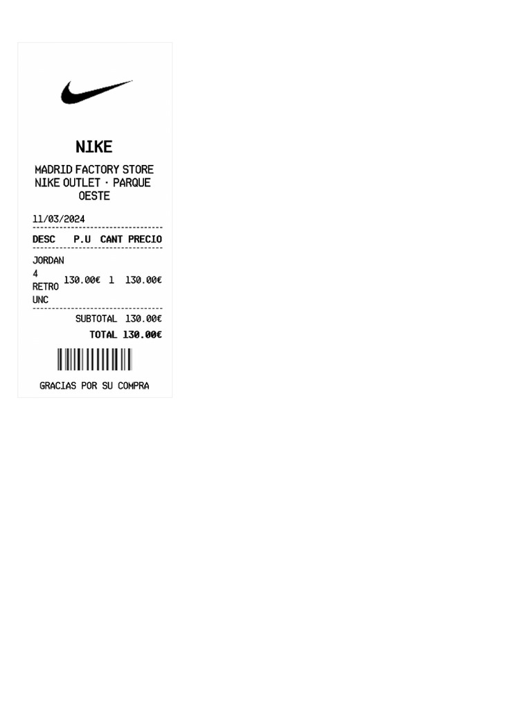 Facture Nike | PDF