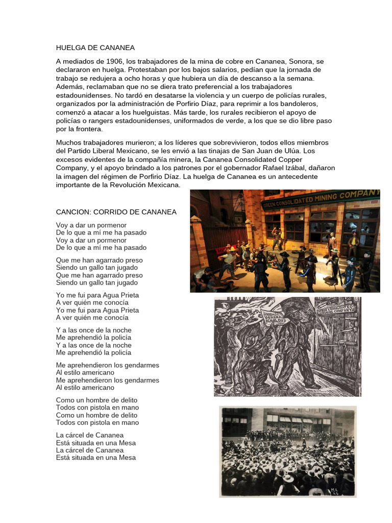 Huelga de Cananea: Orígenes y Consecuencias | PDF