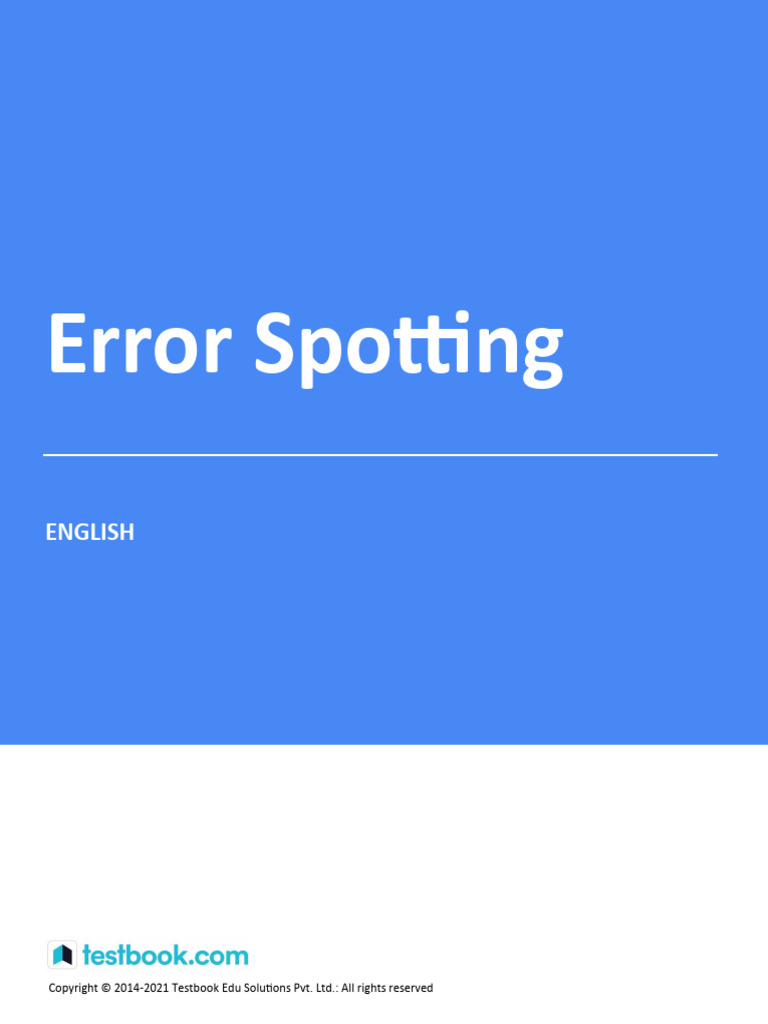 Error Spotting (Level 1) - Study Notes | PDF | English Language | Speech