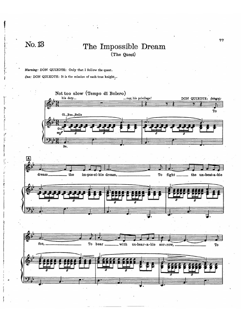 The Impossible Dream Man Of La Mancha Pdf