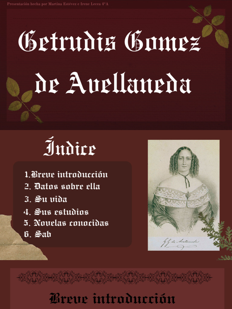 Gertrudis Gómez de Avellaneda: Pionera Feminista | PDF