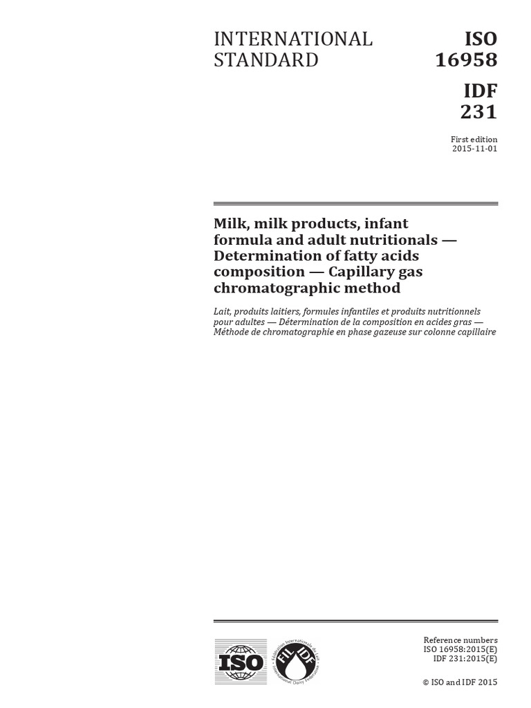 Iso 16958 Fatty Acids | PDF