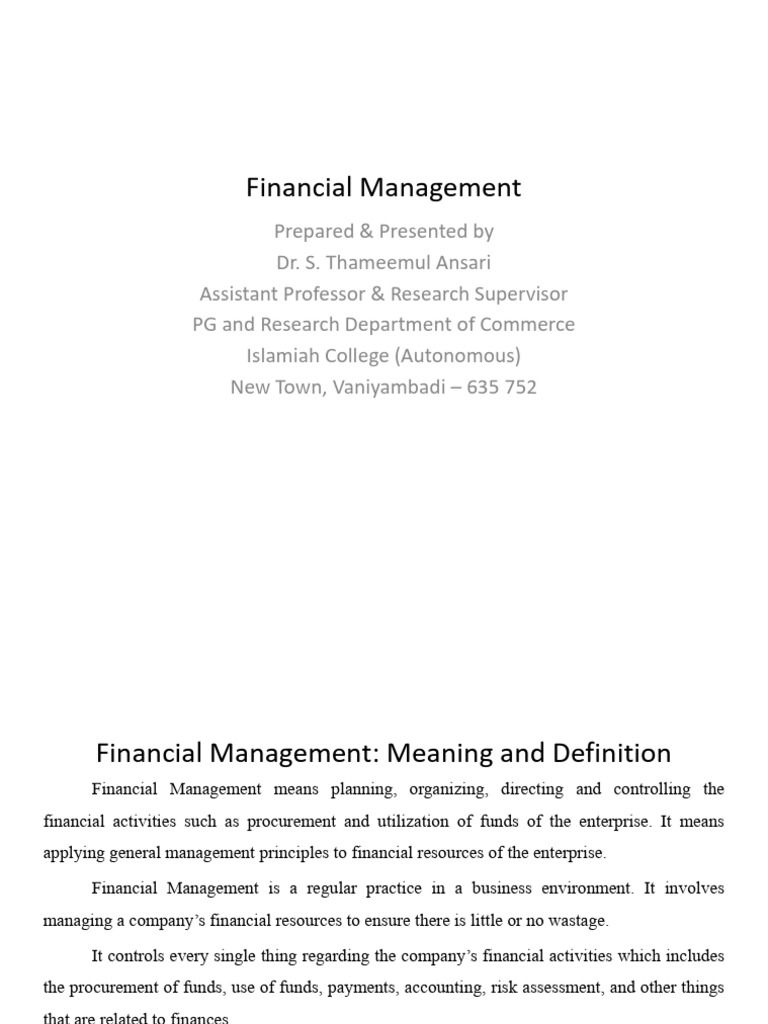 Financial Management Notes | PDF | Cost Of Capital | Capital Structure