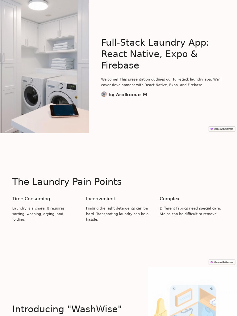 Full-Stack Laundry App with React & Firebase | PDF | Mobile App | Computer Science