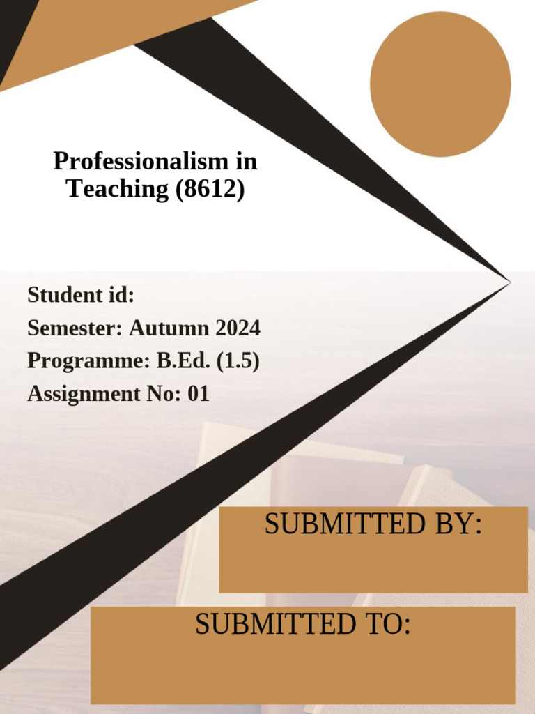 Professionalism in Teaching (8612) | PDF | Teachers | Reflective Practice