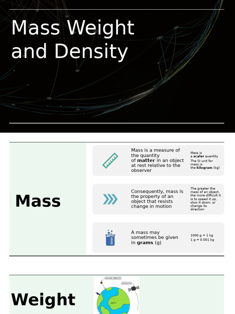 3 Mass Weight and Density | PDF | Weight | Mass