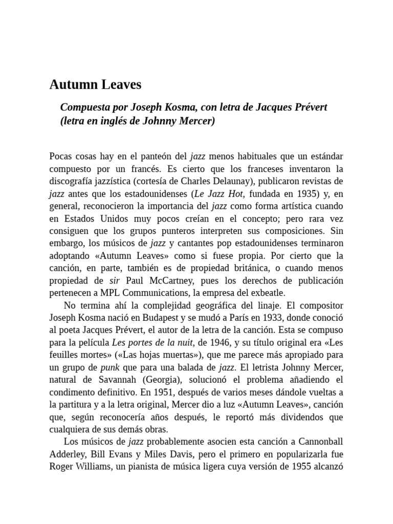 El Canon Del Jazz. Los 250 Temas Imprescindibles - Ted Gioia | PDF ...