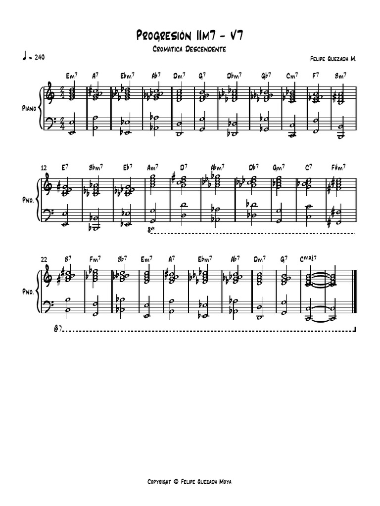 Progresion IIm7 - V7 - Partitura Completa | PDF