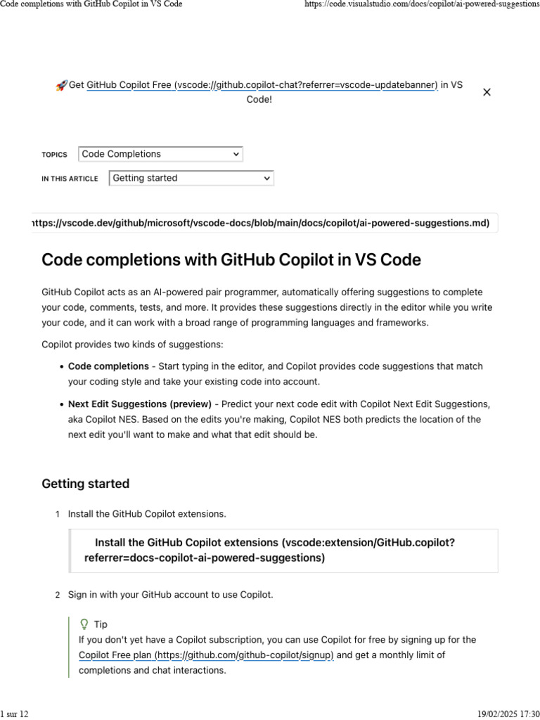 04-Code Completions With GitHub Copilot in VS Code | PDF | Software | Computer Science