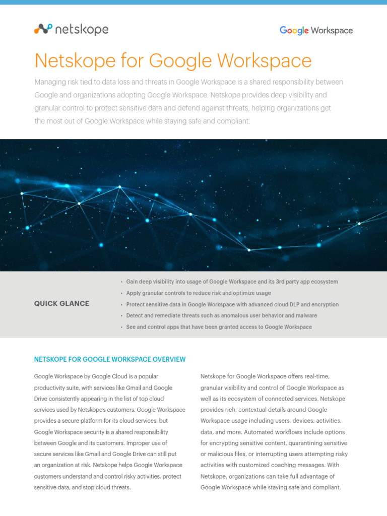 Netskope For Google Workspace | PDF | Cloud Computing | Gmail