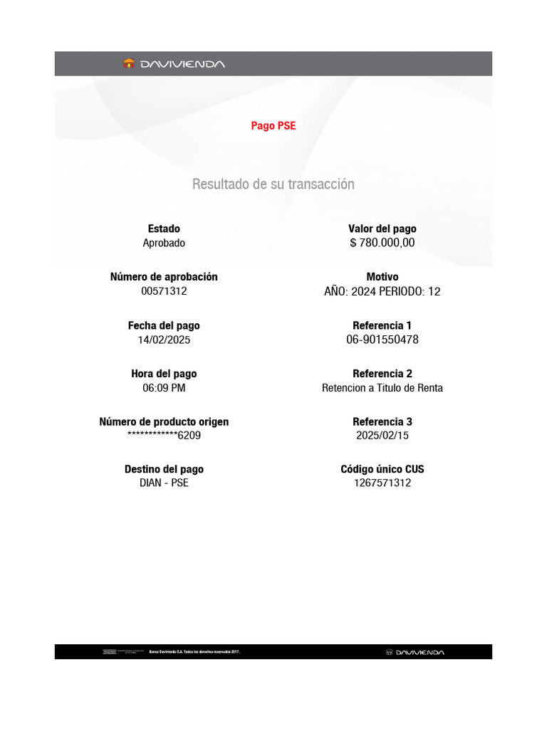 DIAN 2 ComprobantePSE20250214180918 | PDF