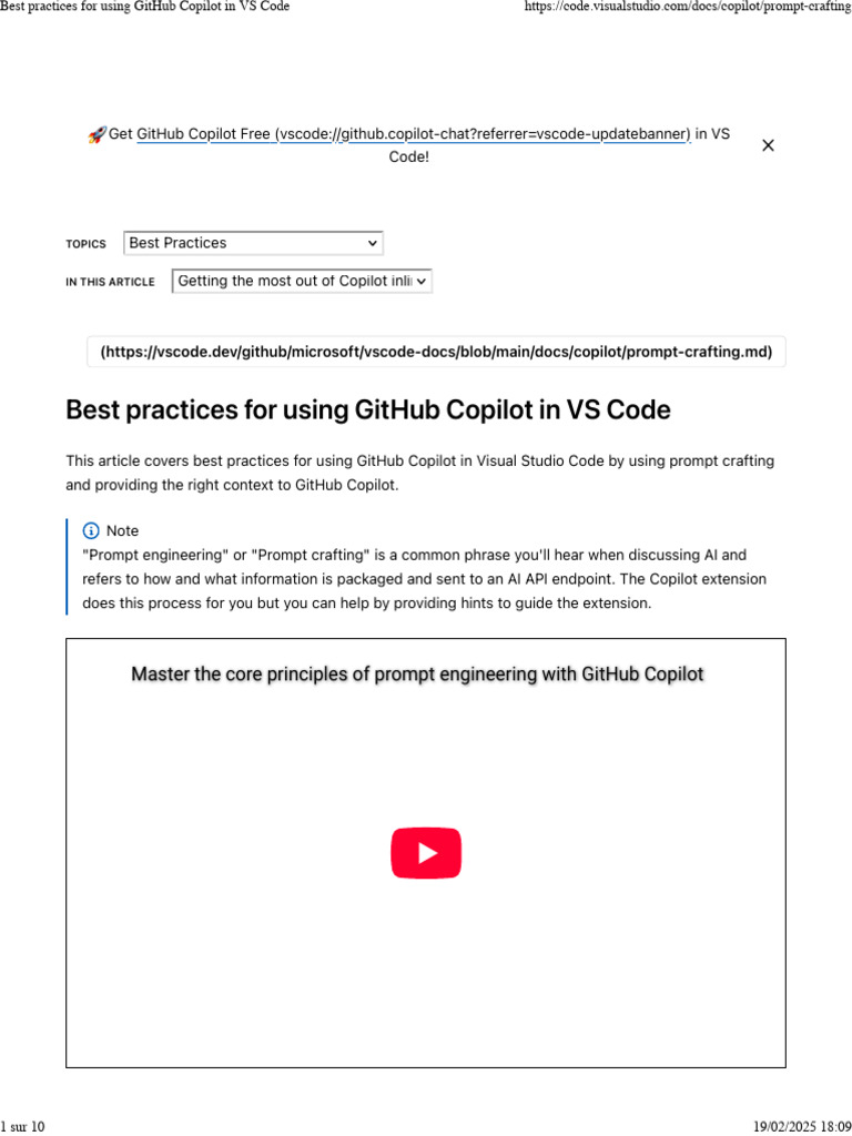 09-Best Practices For Using GitHub Copilot in VS Code | PDF | Databases | Software Development