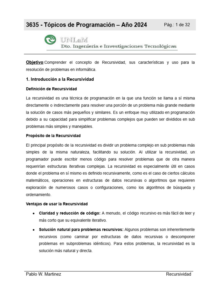 Guía de Recursividad para Programadores | PDF | Recursividad | Algoritmos