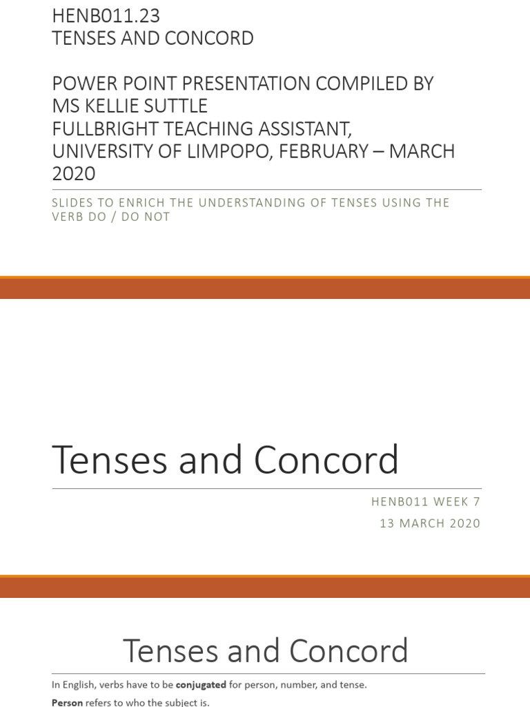 HENB011.24 Tenses and Concord Compiled by Kellie Suttle (March 2020 ...